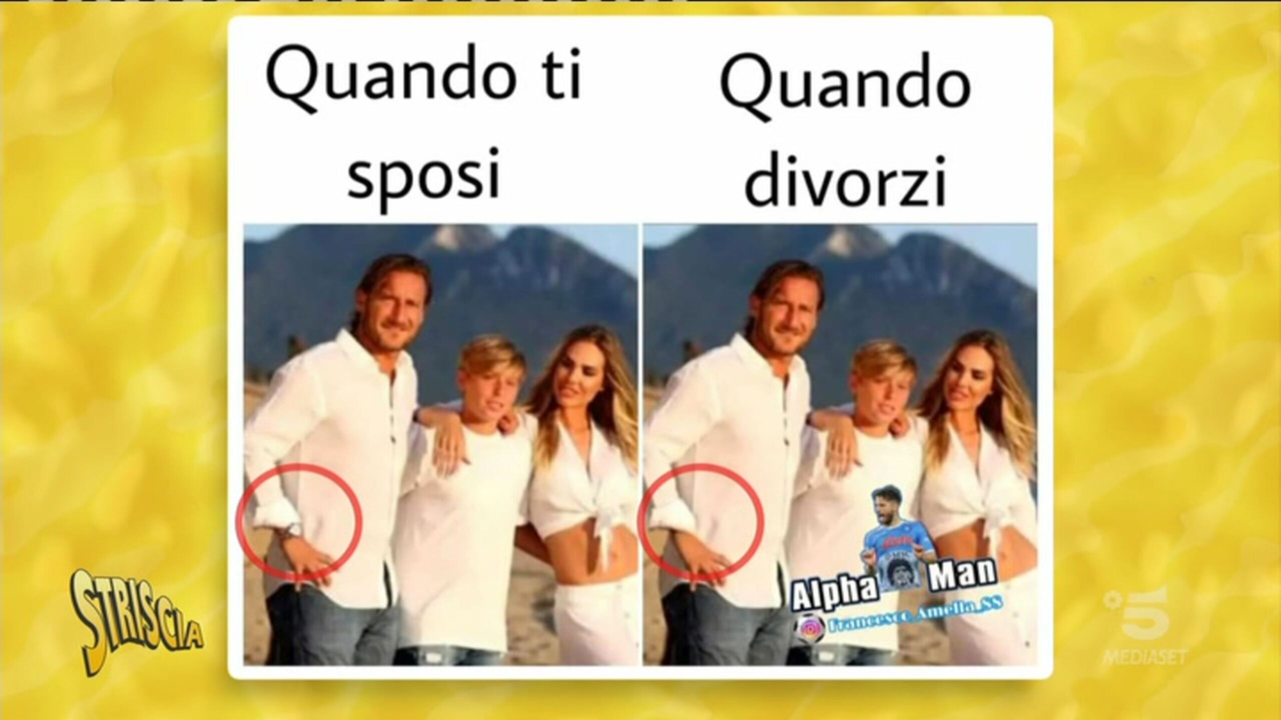 Ilary Blasi E Francesco Totti Questione Di Meme Striscia La Notizia